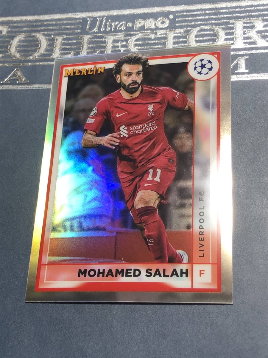 【目立った傷や汚れなし】2022-23 Topps Merlin Chrome UEFA Club Competitions Soccer Mohamed Salah Liverpool FC ...