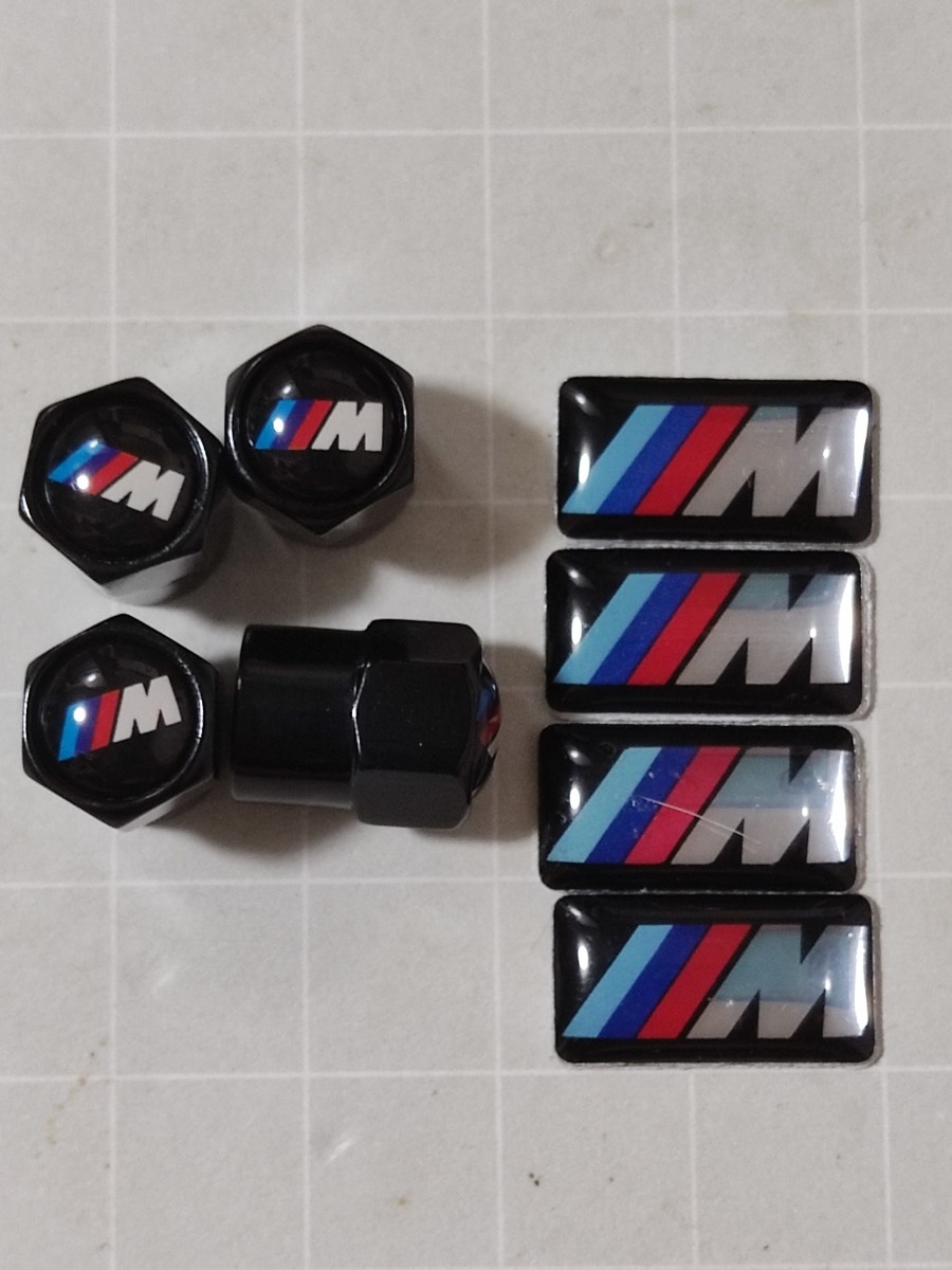 【未使用】値下げ 黒角 BMW ///M performanceホイール エアバルブキャップ ミニエンブレム E36 E46 E90 E91 E92 E93 F30 F31 F34 E60 ...