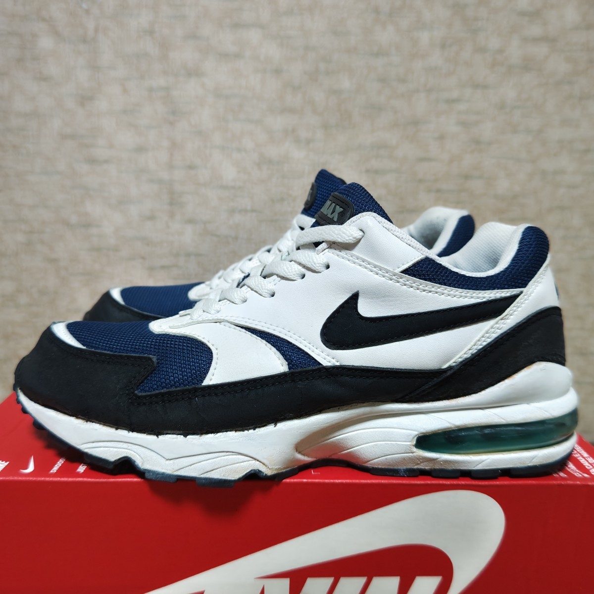 【傷や汚れあり】売切り ナイキ Vintage AIR BURST 1 エアバースト1 白×紺×黒 28.5cm ソールスワップ済 アッパー ...