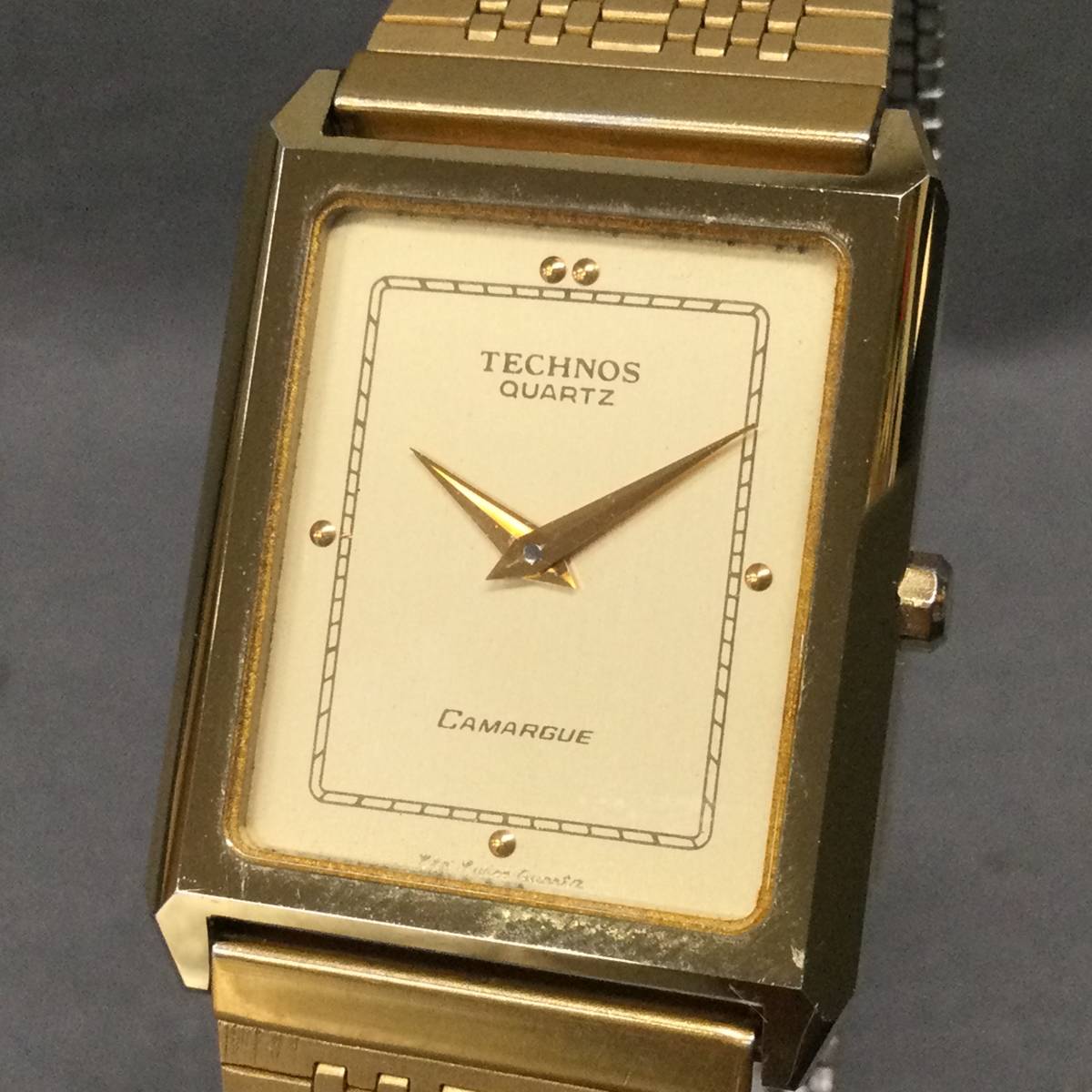 【傷や汚れあり】051016 GZ-04316 TECHNOS テクノス 腕時計 ウォッチ CAMARGUE カマルグ 2針 ゴールド系文字盤 QUARTZ クオーツ ジャンク品の落札情報詳細 ...