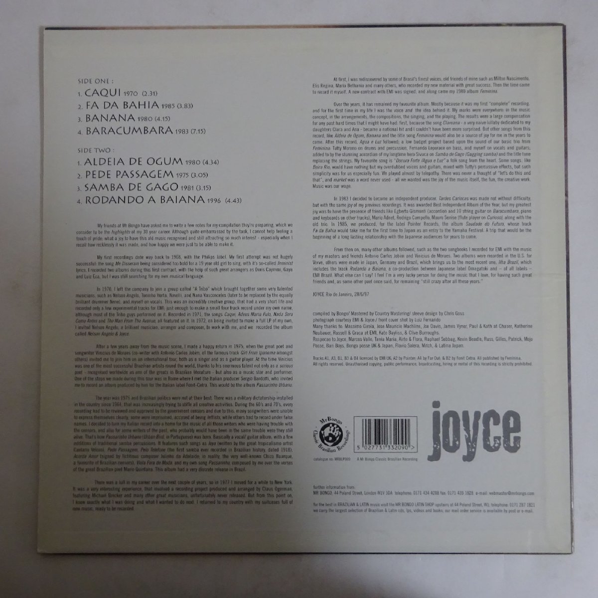 【やや傷や汚れあり】10013447;【UK盤/Mr.Bongo】Joyce / The Essential Joyce 1970-1996の落札情報詳細 - Yahoo!オークション落札価格 ...