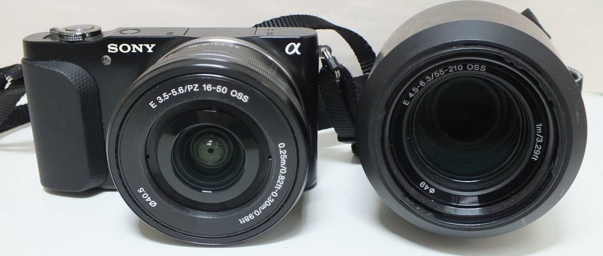【やや傷や汚れあり】7M SONY NEX-3N ソニー デジタル ミラーレス 3.5-5.6/PZ 16-50 OSS 4.5-6.3/55-210 OSS ジャンク レンズ LENS 1円 ...