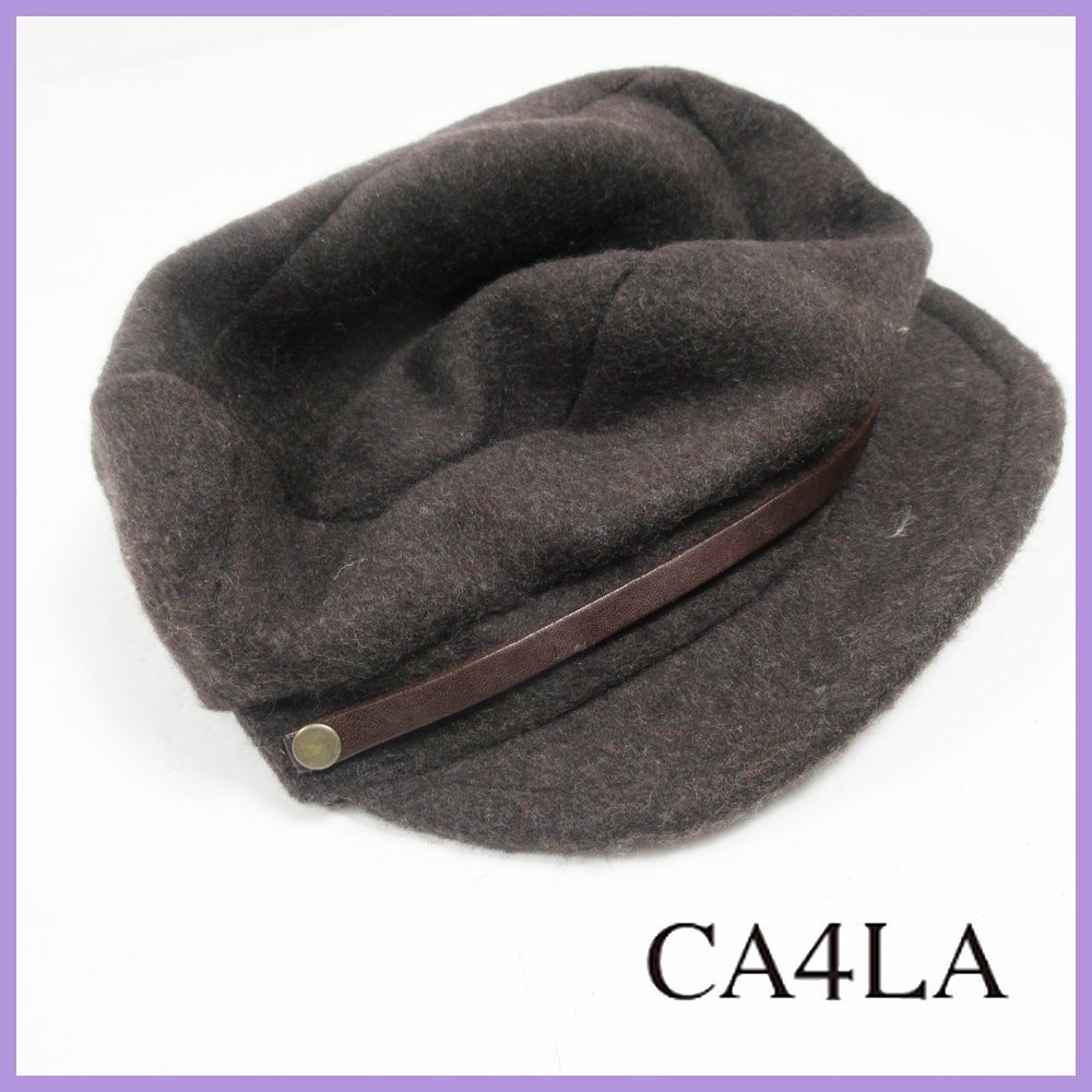 【やや傷や汚れあり】 ★CA4LA（カシラ）ウール キャスケット★ブラウン★ 帽子♪58cm♪の落札情報詳細 - ヤフオク落札価格検索 オークフリー