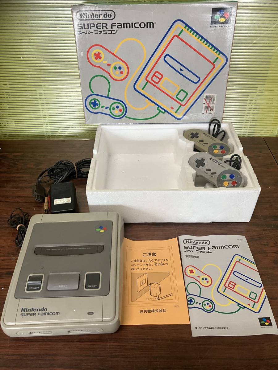 【やや傷や汚れあり】Nintendo Super Famicom console 2controllers sets tested 任天堂 ...