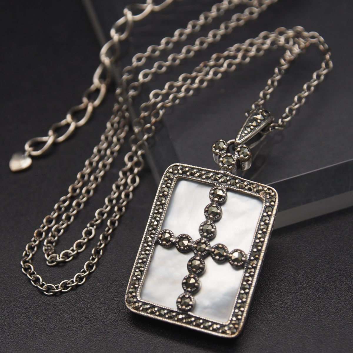 【やや傷や汚れあり】K075 シェル マーカサイト マルカジット 925刻印 ペンダント ネックレス 十字架 クロス デザイン シルバー ヴィンテージの落札情報詳細 - Yahoo ...