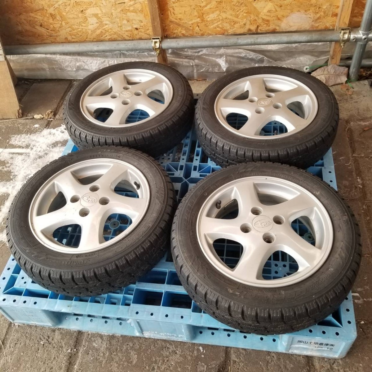 【やや傷や汚れあり】155/65R14 スバル 純正 R1 R2 プレオ ステラ PCD100 4.5J 14インチ アルミホイール トーヨー ...