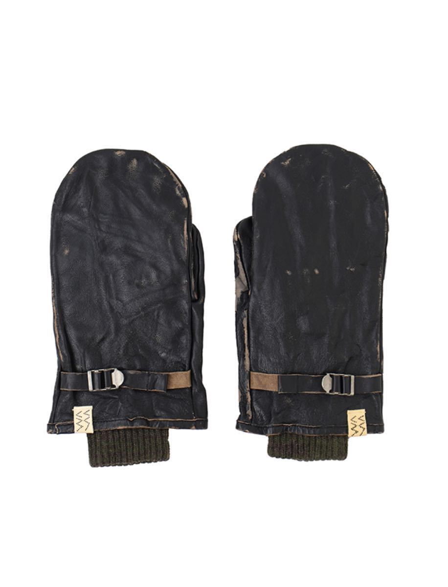 【未使用】★ visvim ビズビム 23FW MUSHER MITTENS（IT VEG.H） BLACK ブラック M-L ミトン ...