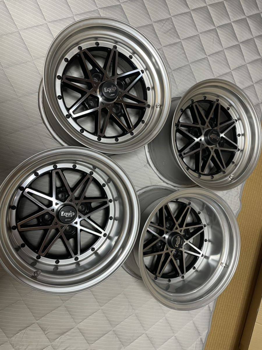 【やや傷や汚れあり】ワーク エクイップ03 15インチ work equip03 114.3 4H 8.5j 9.5j 4本 ハコスカ ...