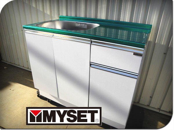 【未使用に近い】 展示品 未使用品 MYSET/マイセット W105 内納仕様 ハイトップ 流し台/ミニキッチン M2-105S ...