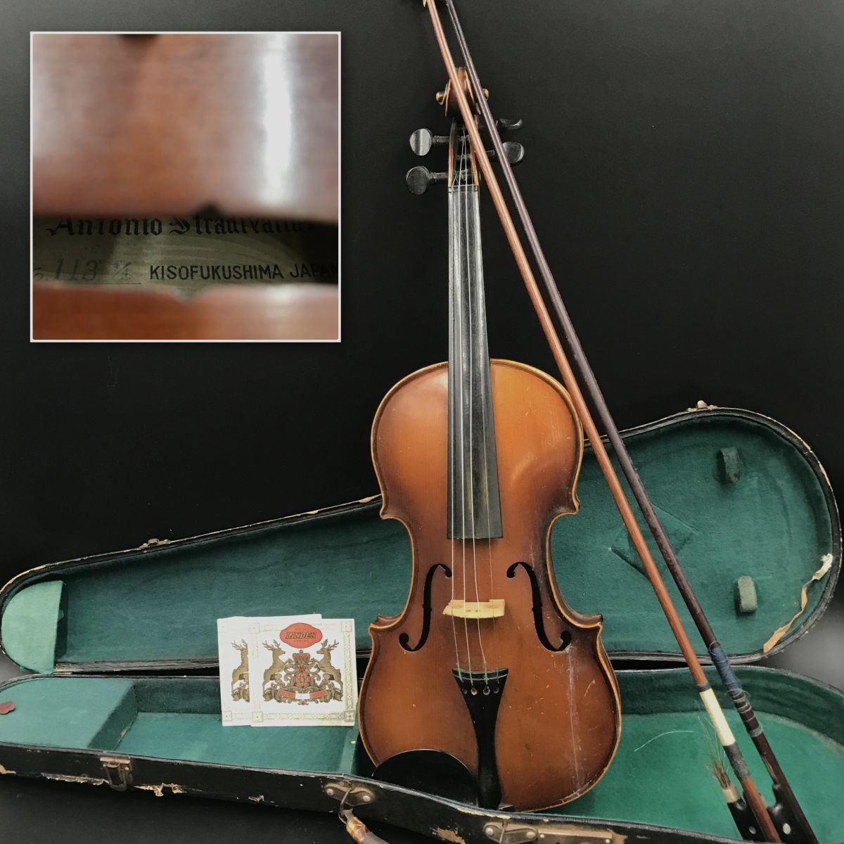 【傷や汚れあり】古いバイオリン 木曽バイオリン COPY OF Antonio Stradivarius NO.113 4/4サイズ ハードケース付き 【312-077#140】の落札情報詳細 ...