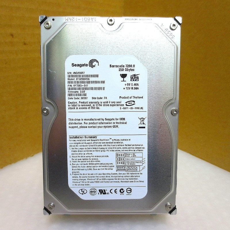【やや傷や汚れあり】HD4618★Seagate★3.5インチHDD★250GB★ST3250823A★即決！の落札情報詳細 - Yahoo ...