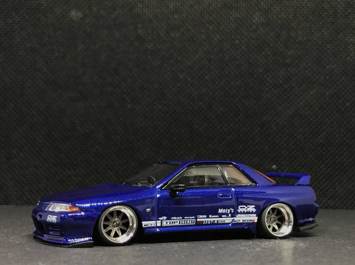 【全体的に状態が悪い】TSMモデル 1/64 Nissan GT-R Top Secret VR32 Metallic Blue RHD 改 ...