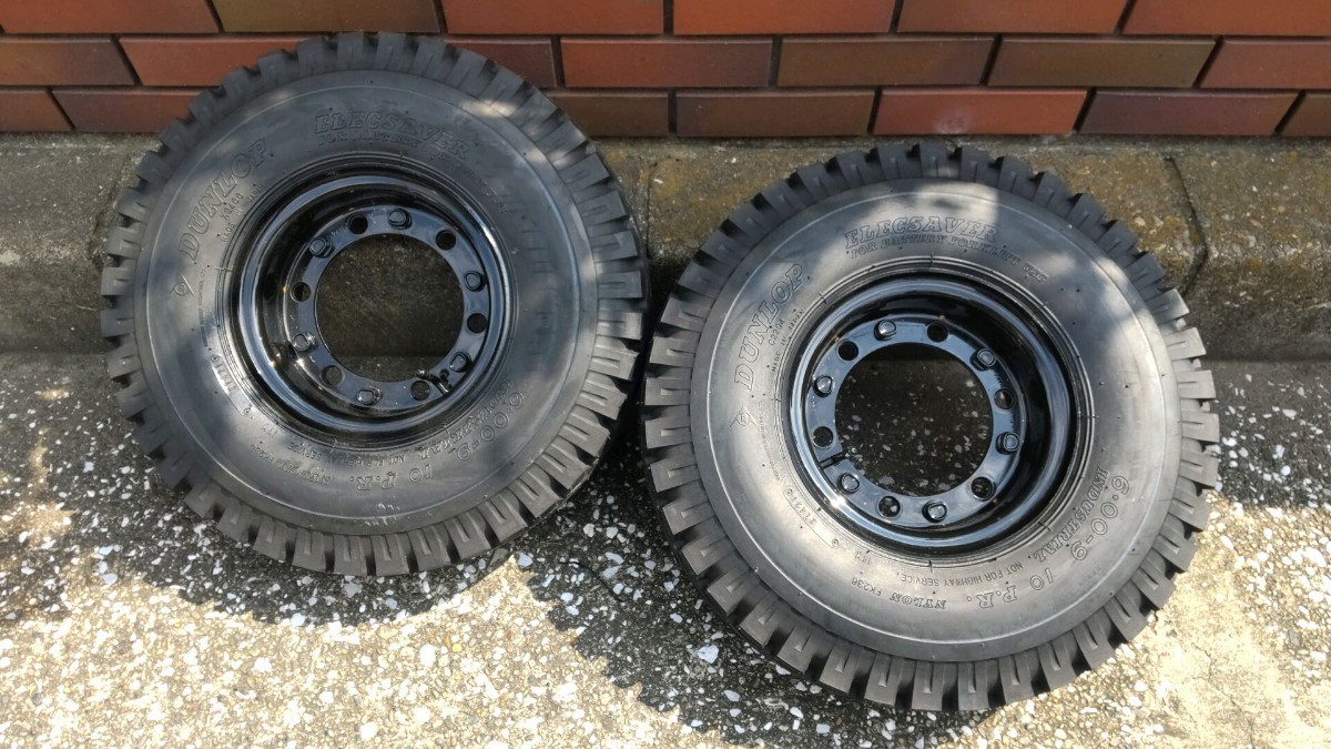 【未使用】本州送料無料 エアータイヤ トヨタ フォークリフトタイヤ 6.00-9 600-9 ダンロップ タイヤ ホイール付き 2本 新品 新車外し L＆F 三菱小松の落札情報詳細 ...