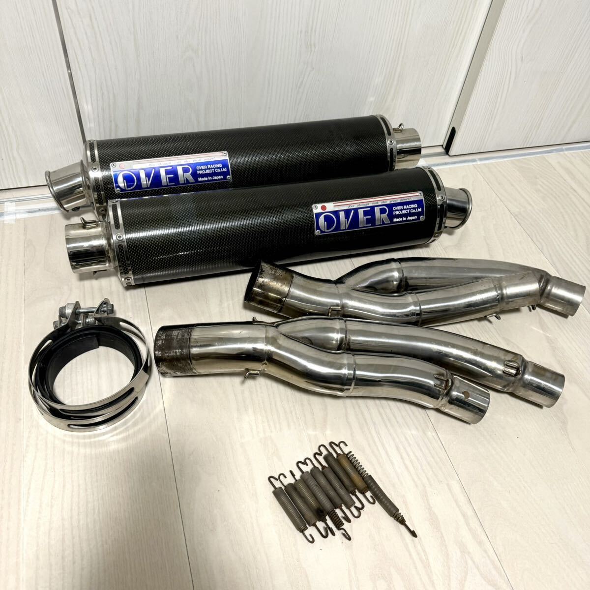 【やや傷や汚れあり】V-MAX1200 OVER RACING カーボン スリップオンマフラー/サイレンサー/オーヴァー/オーバーレーシング ...