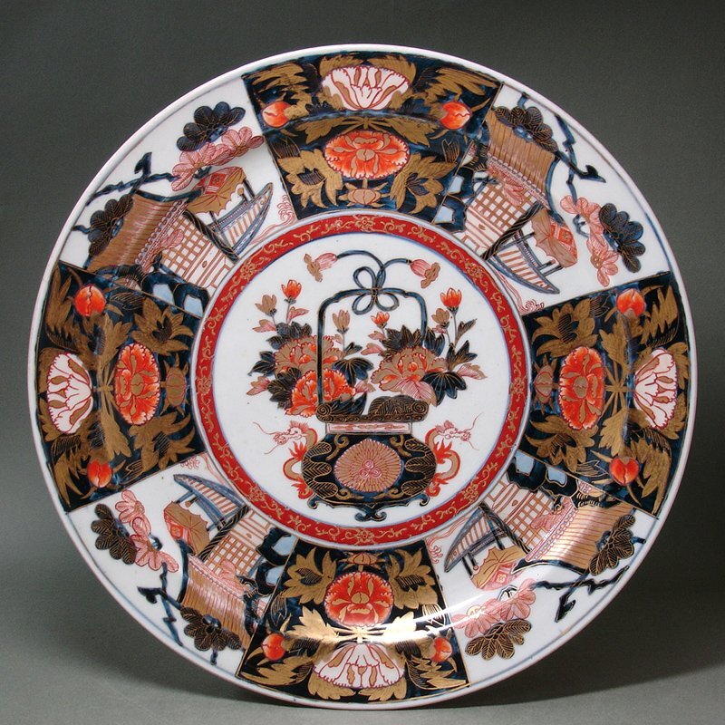 【目立った傷や汚れなし】慶應 江戸時代 1690-1700年代 元禄年間 古伊万里 色絵花籠図大皿 直径43cmの落札情報詳細 - Yahoo!オークション落札価格検索 オークフリー