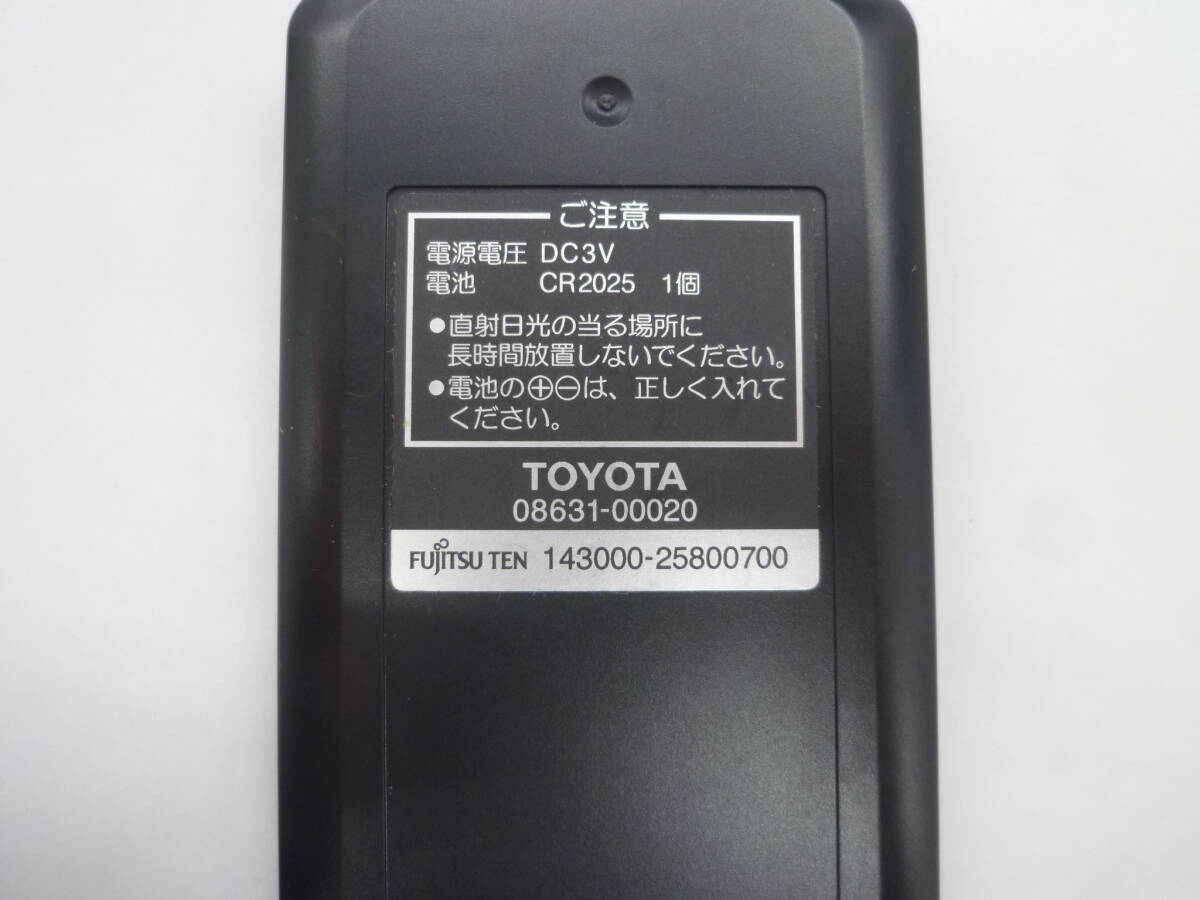 【やや傷や汚れあり】『RN263』トヨタ TOYOTA リアモニター用リモコン 08631-00020 143000-25800700【動作 ...
