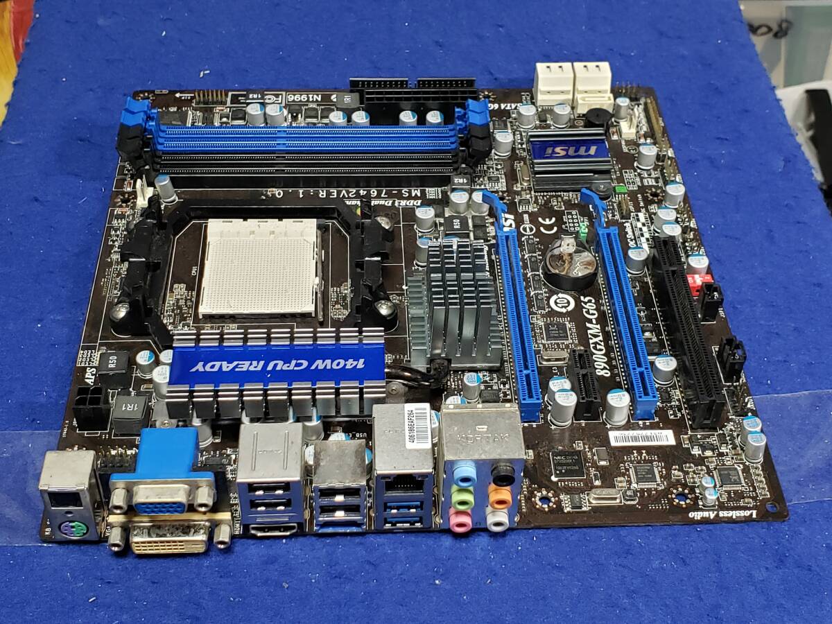 【やや傷や汚れあり】マザーボード MSI 890GXM-G65 AMD 890GXチップセット ソケットAM3 詳細不明動作未確認につき ...