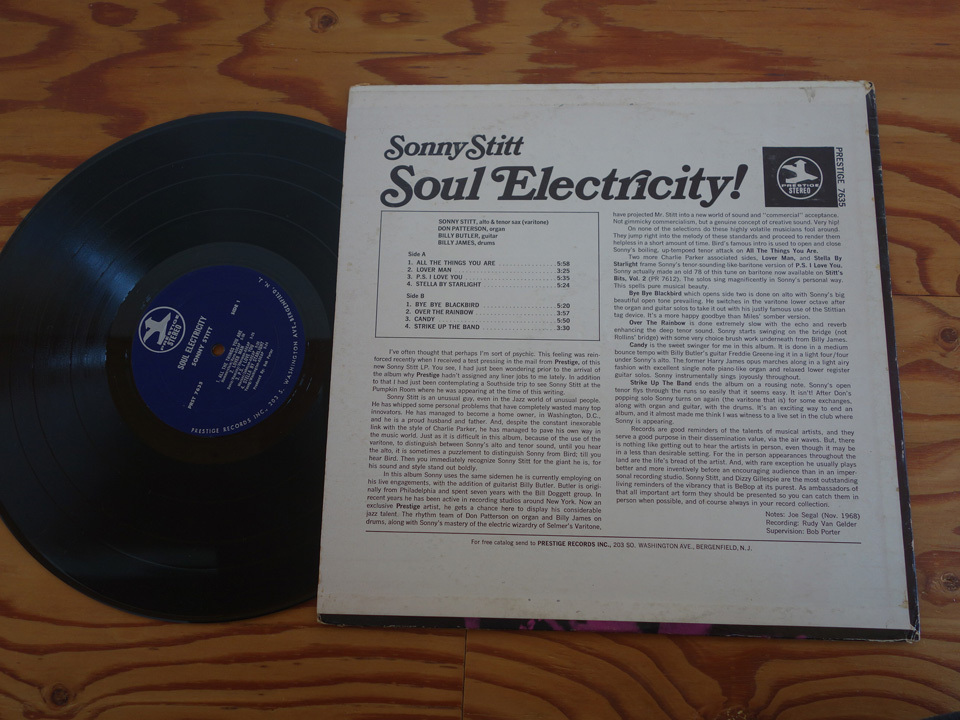 【やや傷や汚れあり】米/Van Gelder刻印/SONNY STITT/SOUL ELECTRICITY!/PRESTIGE PR7635の ...
