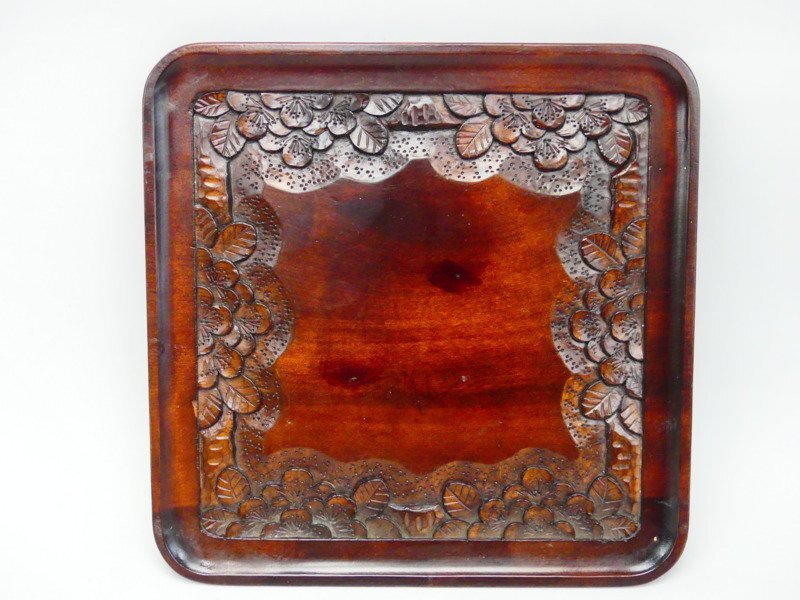 【やや傷や汚れあり】z660 軽井沢彫 トレー 飾り盆 サイズ30.5cm×30.5cm 伝統工芸 民藝の落札情報詳細 - Yahoo!オークション落札価格検索 オークフリー