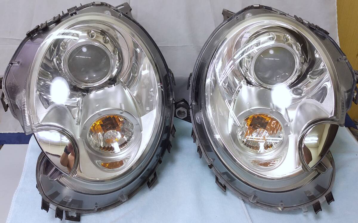 【目立った傷や汚れなし】N R55 BMW MINI mini ミニ クーパーS 第2世代 R55 R56左右ヘッドライト(リペア済) R57 ...