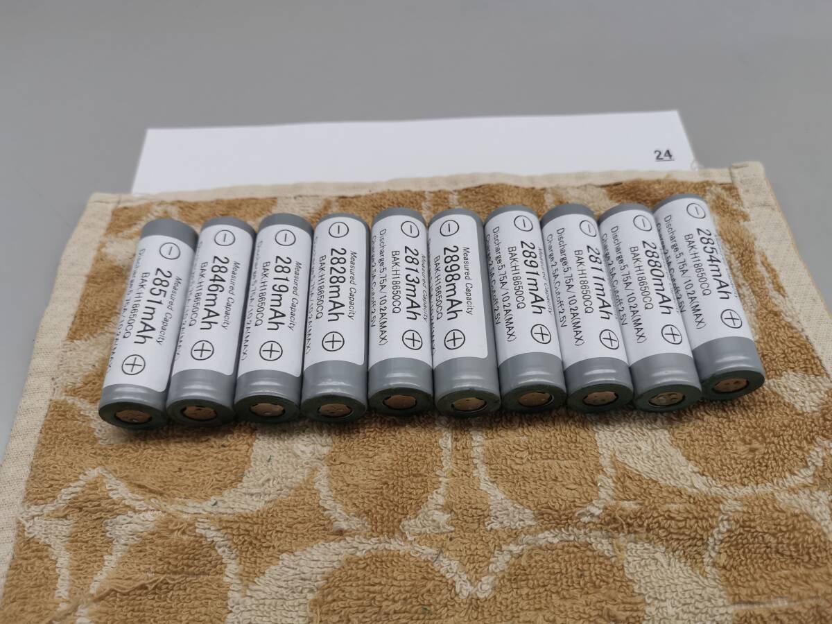【やや傷や汚れあり】【No.24】【送料一律198円／同梱可】 BAK製18650 実容量2898mah(最大) 10本セット【リチウムイオン】の落札情報詳細 - ヤフオク落札価格検索 オークフリー