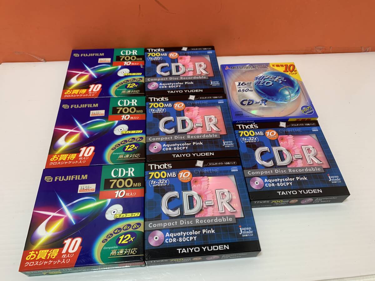 【やや傷や汚れあり】9/58☆【未使用】記録用ディスク FUJIFILM CD-R BOX 700D10 Thats CDR-80CPY 三菱 ...