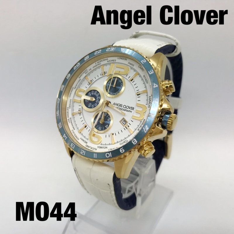 【傷や汚れあり】Angel Clover エンジェルクローバー MO44 クロノグラフ クオーツ 白 青 時計/246の落札情報詳細 - ヤフオク落札価格検索 オークフリー