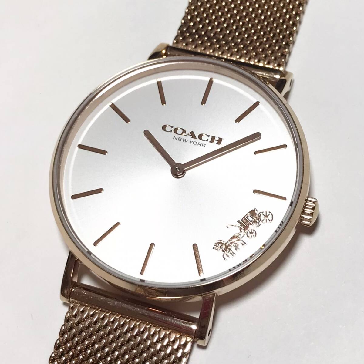 【傷や汚れあり】【1円】 時計 COACH コーチ CA.120.7.34.1599 QUARTZ クォーツ 2針 ラウンド 腕時計 ウォッチ ...