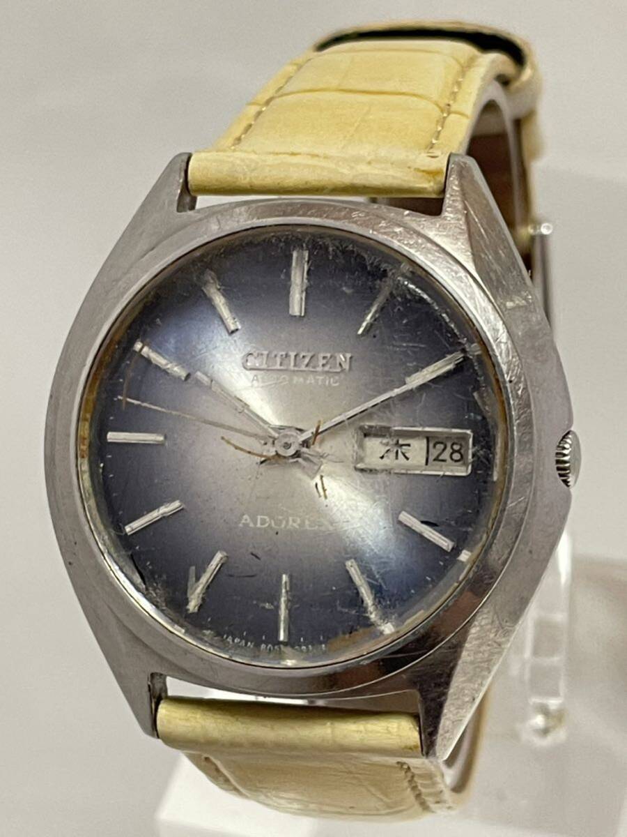 【傷や汚れあり】【67-11】1円〜 【稼働品】CITIZEN シチズン ADOREX 4-385195 自動巻き デイデイト カットガラス ...