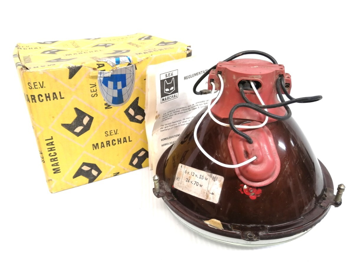 【傷や汚れあり】マーシャル S.E.V.Marshal ヘッドライト 直径約20cm 旧車 丸ライト 当時物 レトロ 車パーツ MADE IN ...