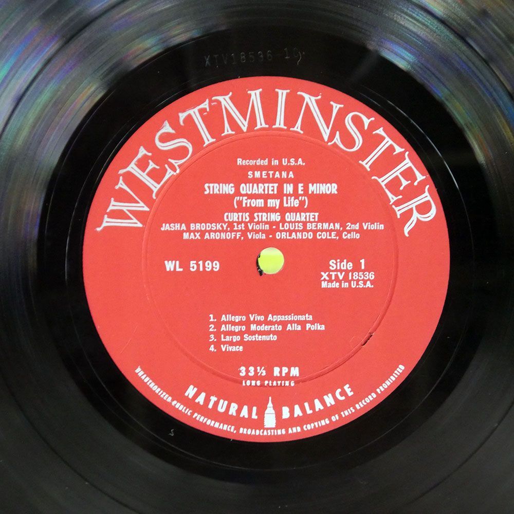 【傷や汚れあり】米 CURTIS STRING QUARTET/SMETANA - DVORAK/WESTMINSTER WL5199 LPの ...