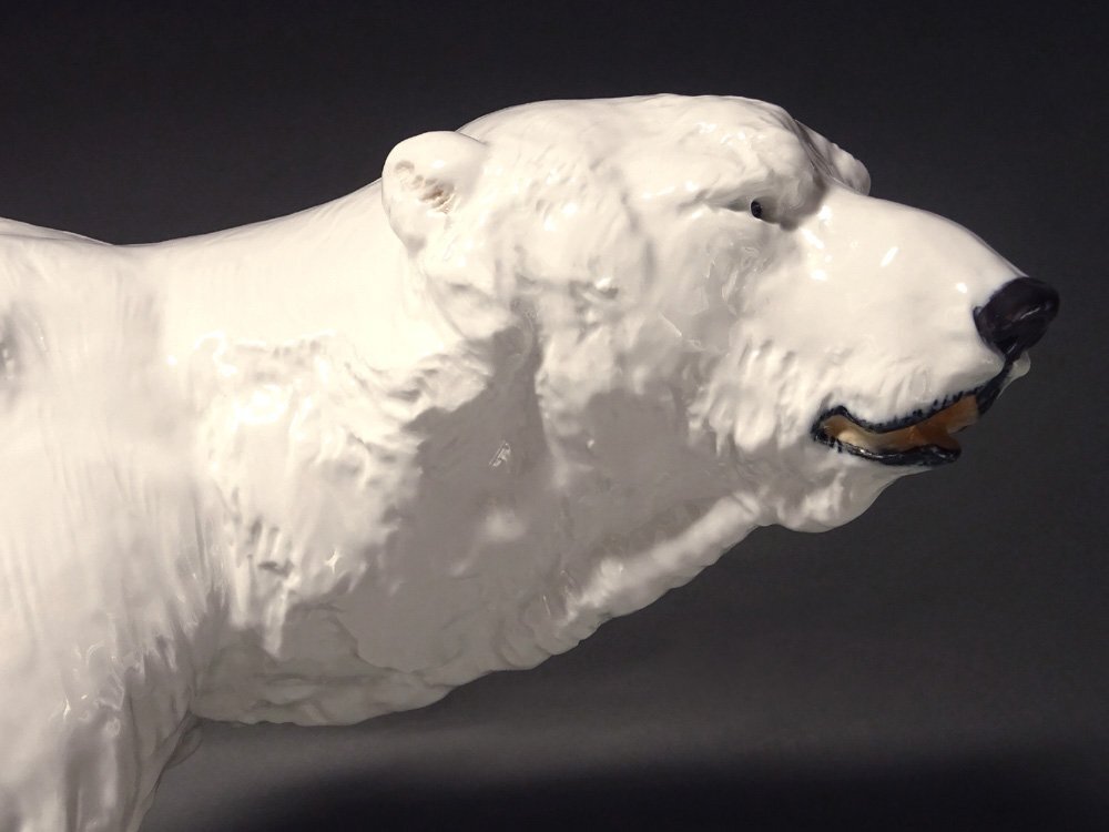 【目立った傷や汚れなし】慶應 1960年【MEISSEN マイセン】250周年記念特別制作！ 大きなシロクマの磁器人形『Polar bear ...