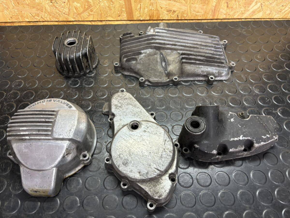 【傷や汚れあり】cbx400f純正エンジンカバーセット ジェネレーターカバー スターターカバー チェンジカバー オイルパン エレメントカバー
