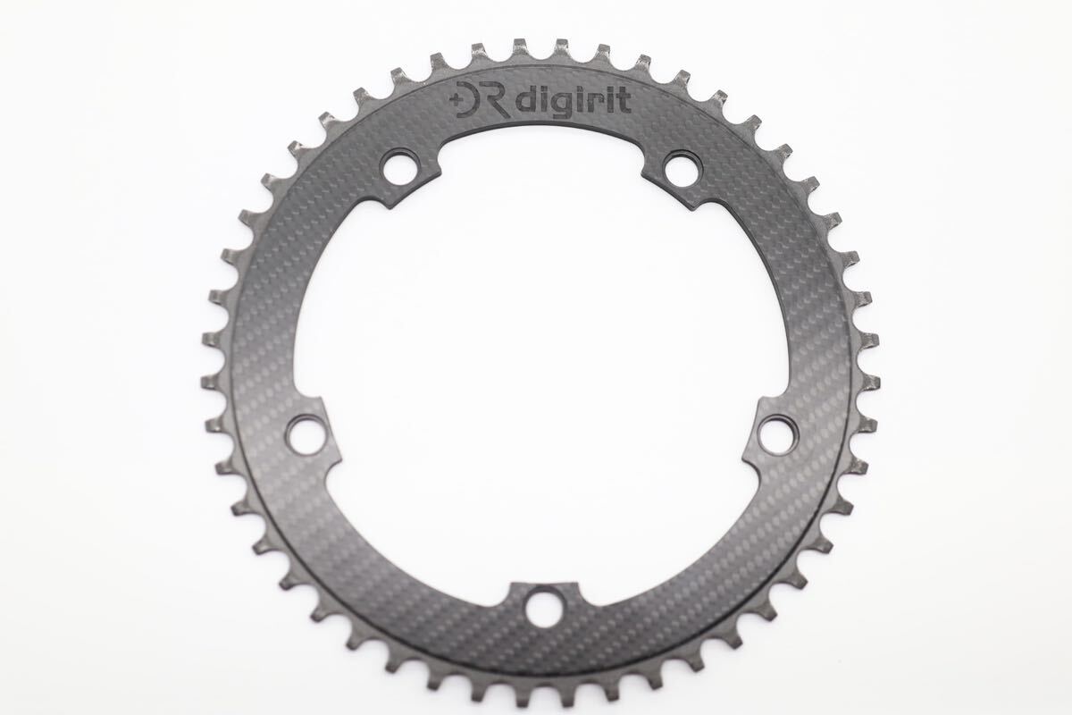 【やや傷や汚れあり】Digirit Carbon 48 144 ディジリット カーボン チェーンリング ピスト バイク LEADER BIKE ...