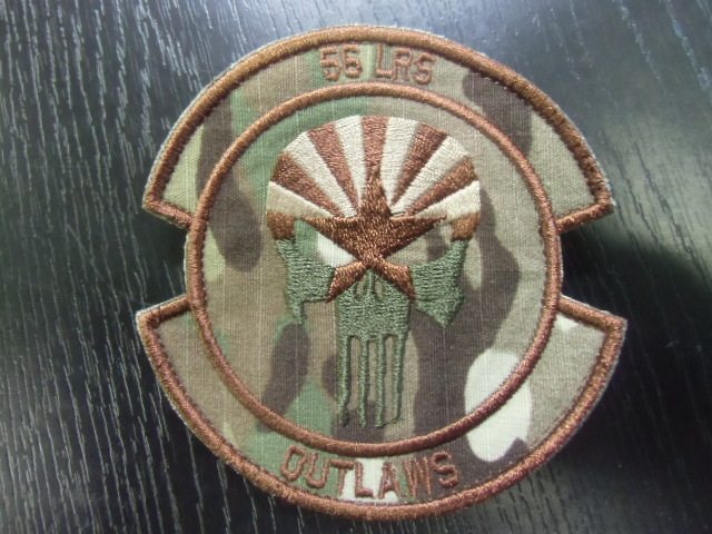 【目立った傷や汚れなし】Q-10 ミリタリー サバゲー コンバット タクティカル 米軍放出品 ワッペン 56 LRS OUTLAWS 送料 ...