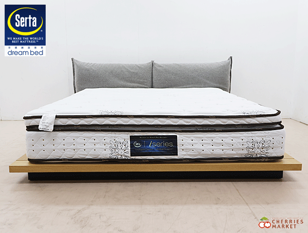 【やや傷や汚れあり】 展示品 Serta×dream bed サータ×ドリームベッド iSeries スイートピローソフト クイーンベッド ...