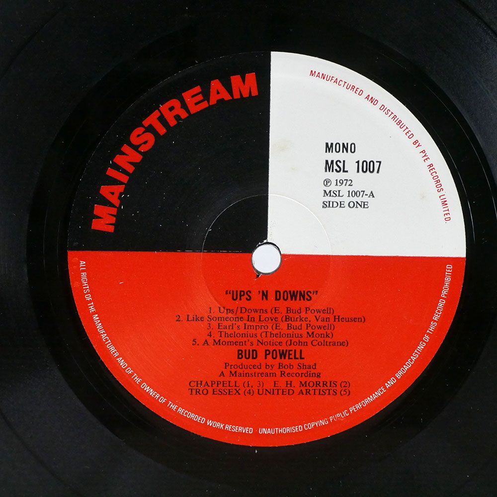 【傷や汚れあり】英 BUD POWELL/UPS ’N DOWNS/MAINSTREAM MSL1007 LPの落札情報詳細 - Yahoo!オークション落札価格検索 オークフリー
