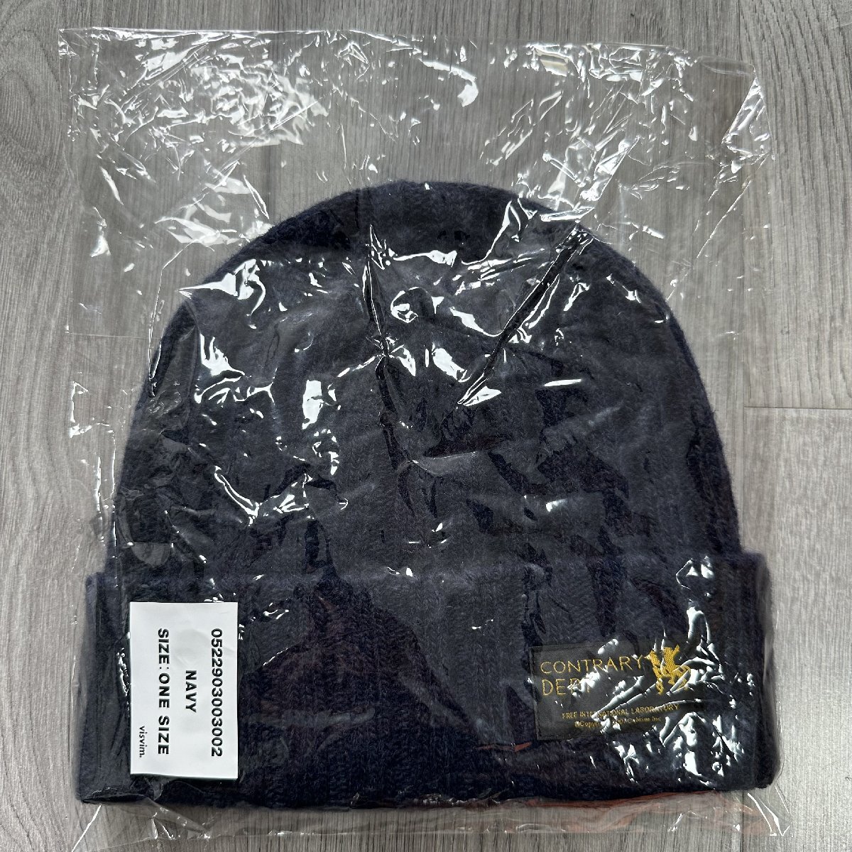 【未使用に近い】希少 VISVIM ビズビム KNIT CAP NAVY ニットキャップ ビーニー ニット帽 帽子 ネイビー ...