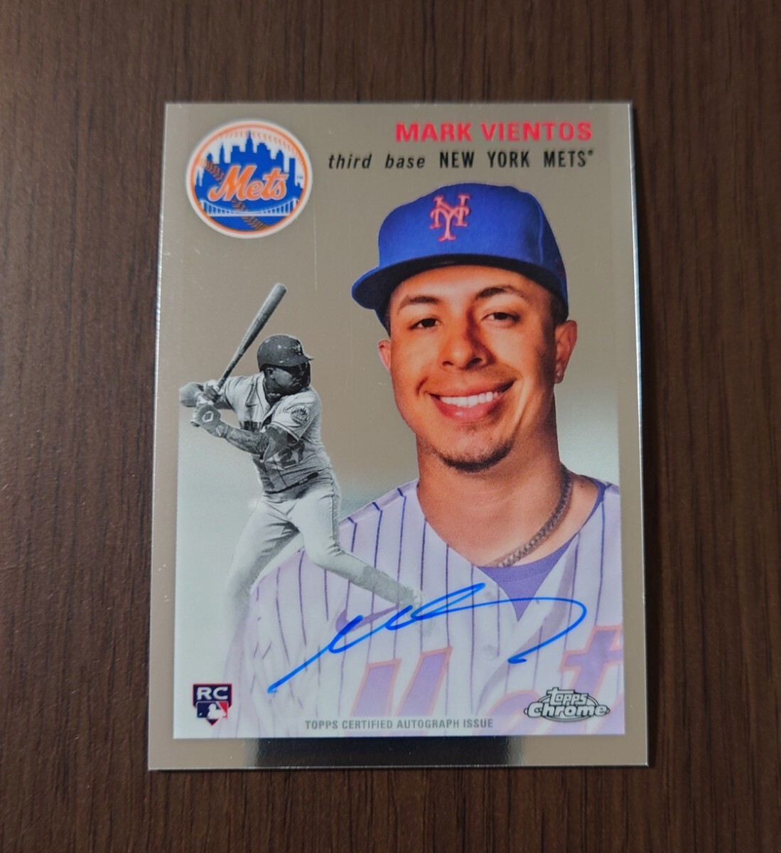 【やや傷や汚れあり】8 MARK VIENTOS NEW YORK METS RC 直筆サイン 直書き ON-CARD AUTOGRAPH ...