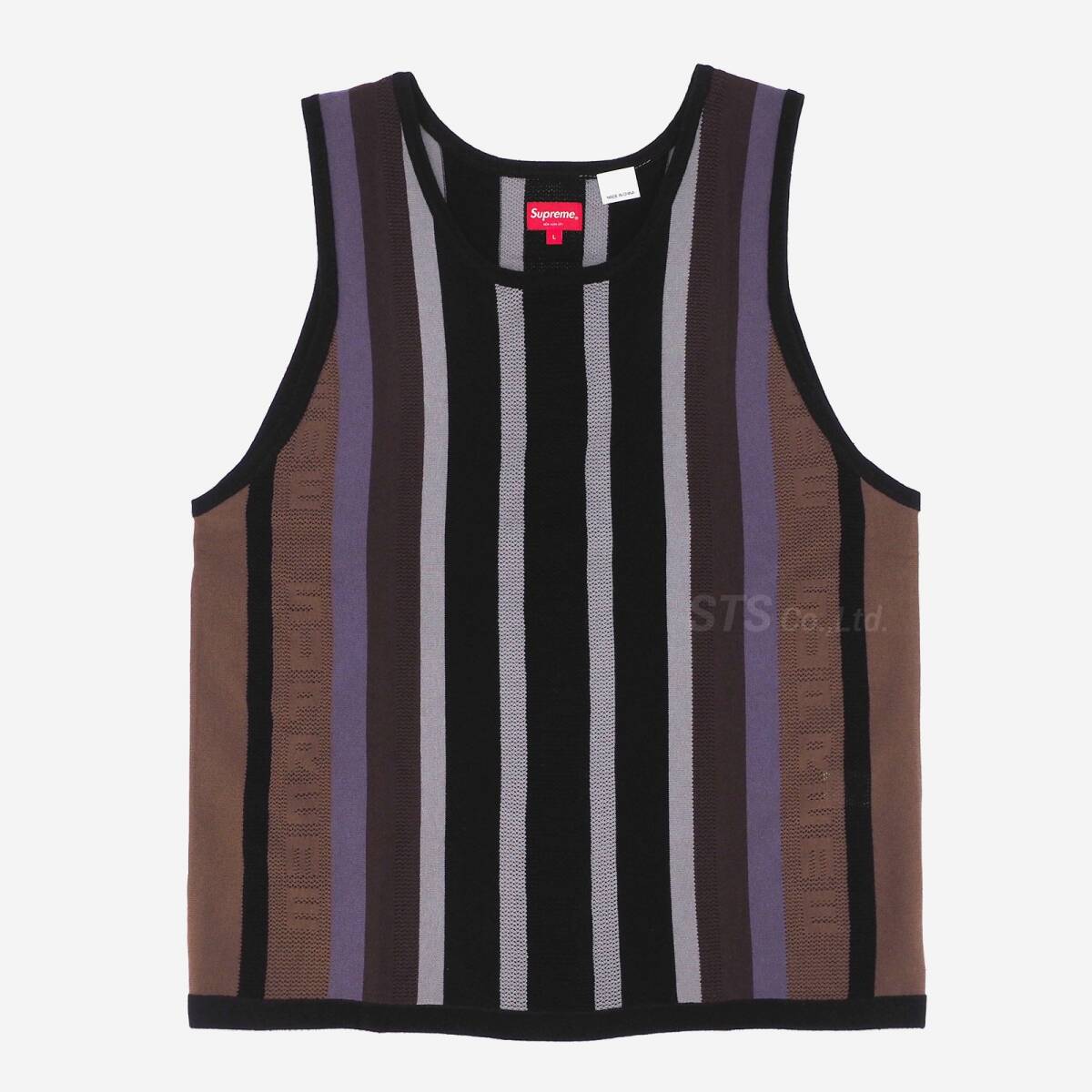 【未使用】Supreme - Knit Stripe Tank Top 黒M シュプリーム - ニット ストライプ タンク トップ ...