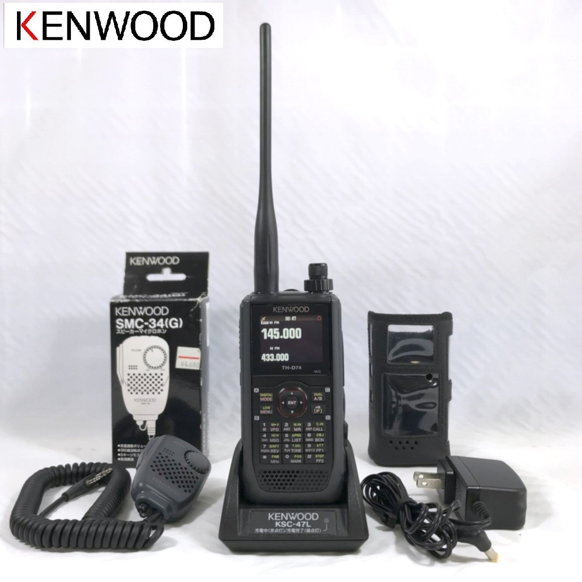【目立った傷や汚れなし】KENWOOD ケンウッド TH-D74 144/430MHz デュアルバンダー 無線機 出力 5W / ソフトカバー ...