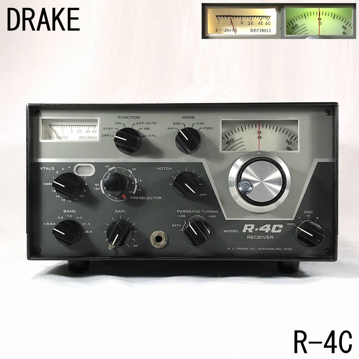 【目立った傷や汚れなし】★DRAKE R-4C RECEIVER ドレーク レシーバー SSB CW AM対応 受信機 真空管 無線機 ...