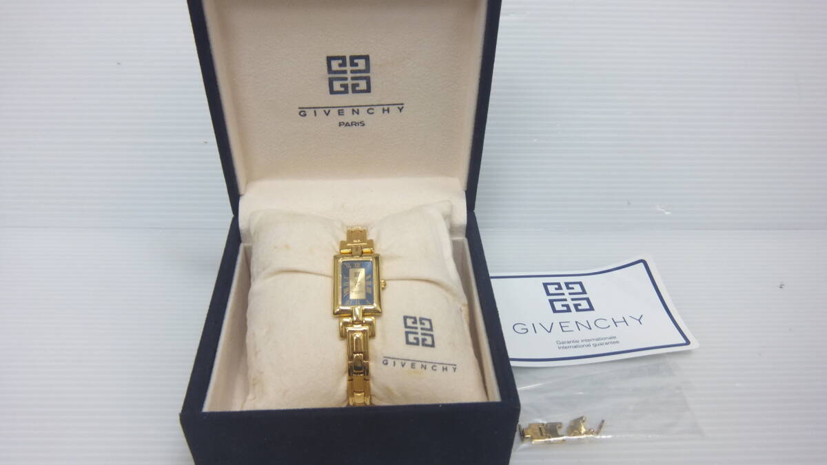 【やや傷や汚れあり】3556 GIVENCHY ジバンシー ジバンシィ ヴィンテージ REG MODEL MILLESIME 2針式 クォーツ ウォッチ 腕時計 ゴールド×ブルーの落札情報詳細 ...