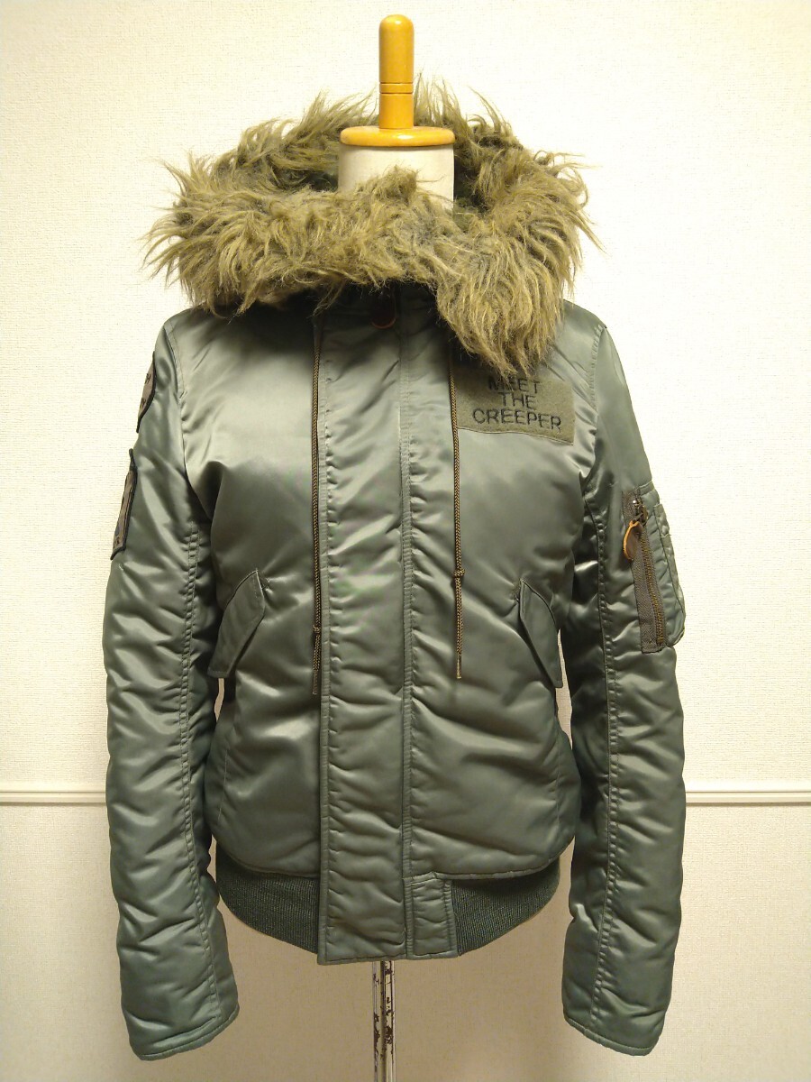 【やや傷や汚れあり】HYSTERIC GLAMOUR PRIMALOFT N-2B ヒステリックグラマー プリマロフト ミリタリー フライト ジャケット カーキ ベアー HG オリーブ カーキ ...
