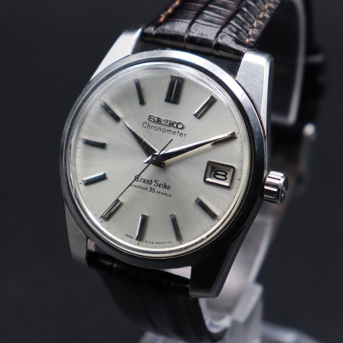 【やや傷や汚れあり】希少 GRAND SEIKO 57GS グランドセイコー セカンド 初期型 Chronometer表記 5722-9990 手巻 35石 1965年 獅子メダリオン 新品 ...