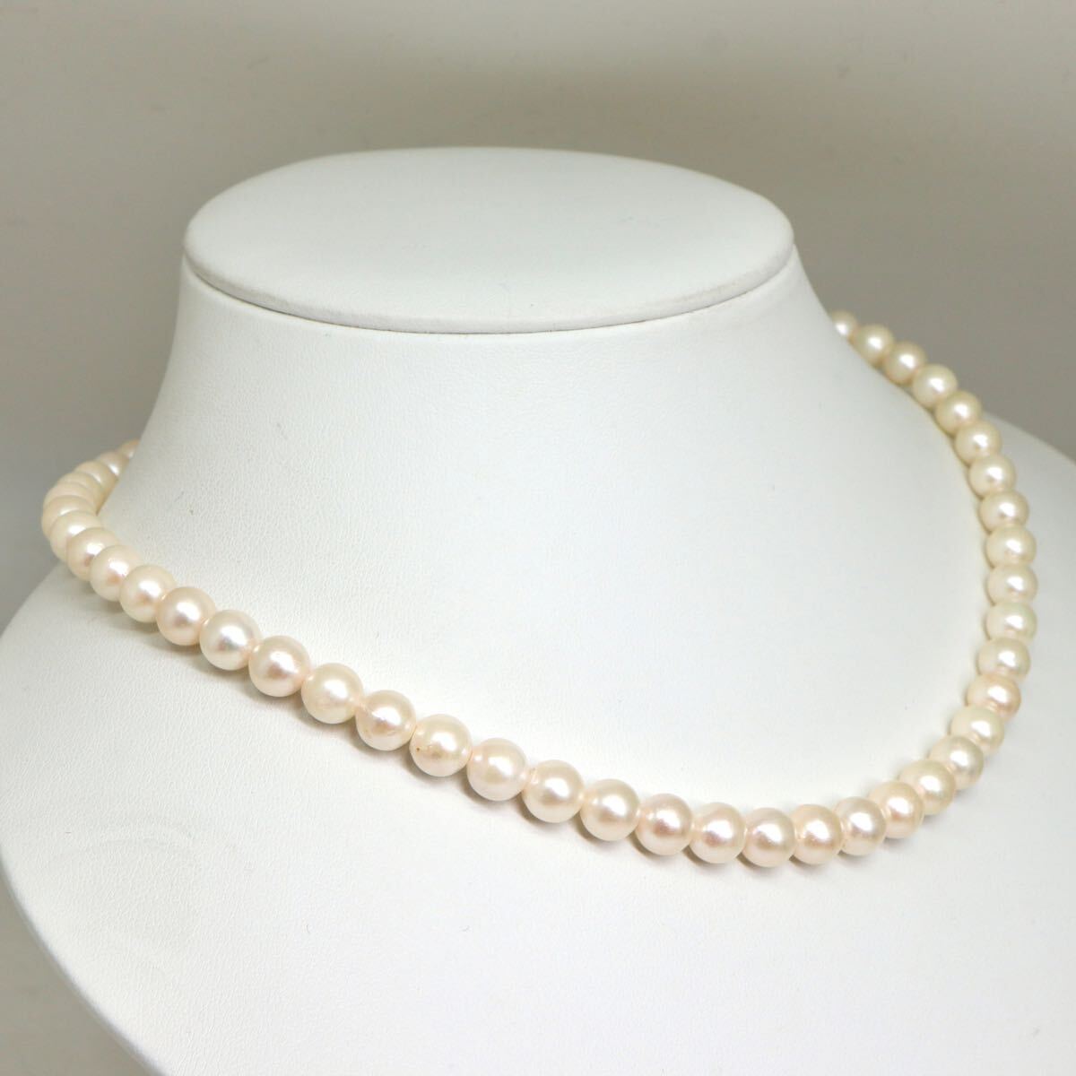 【目立った傷や汚れなし】1円〜!!《アコヤ本真珠ネックレス》D 約32.9g 約42.5cm 約6.5-7.0mm珠 パール pearl ...