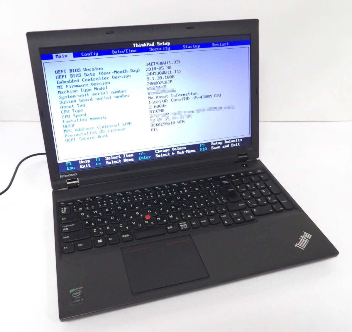 【やや傷や汚れあり】【よろづ屋】Lenovo ThinkPad L540 20AU-A2CWJP Intel Core i5-4300M 2.60GHz レノボ 15.6インチ ノートPC ...