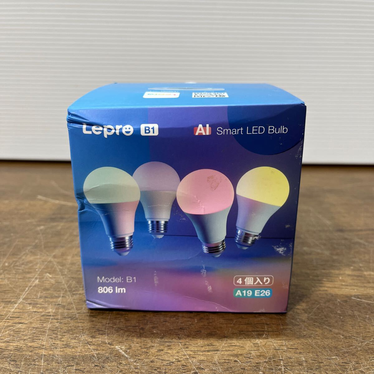 【未使用】Lepro AI スマート電球 B1 led e26 60W 806lm 電球色 昼白色 昼光色 虹色 スマホ連動 調光 調色 Bluetooth WiFi Google 対応 4個 ...