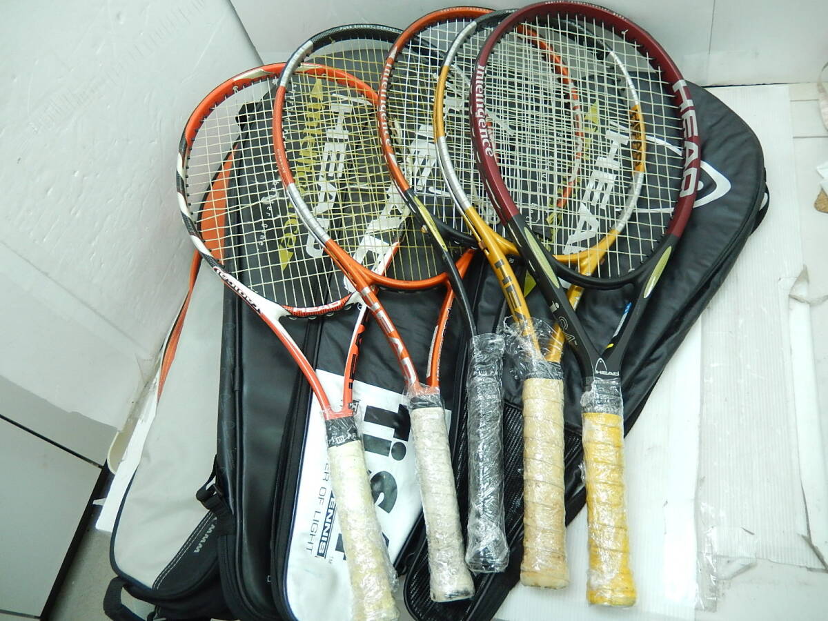 【傷や汚れあり】DK736 硬式テニスラケット 計5本 まとめて ヘッド HEAD ラケット・バッグ付き(4点) radical intelligence など (140の落札情報詳細 ...