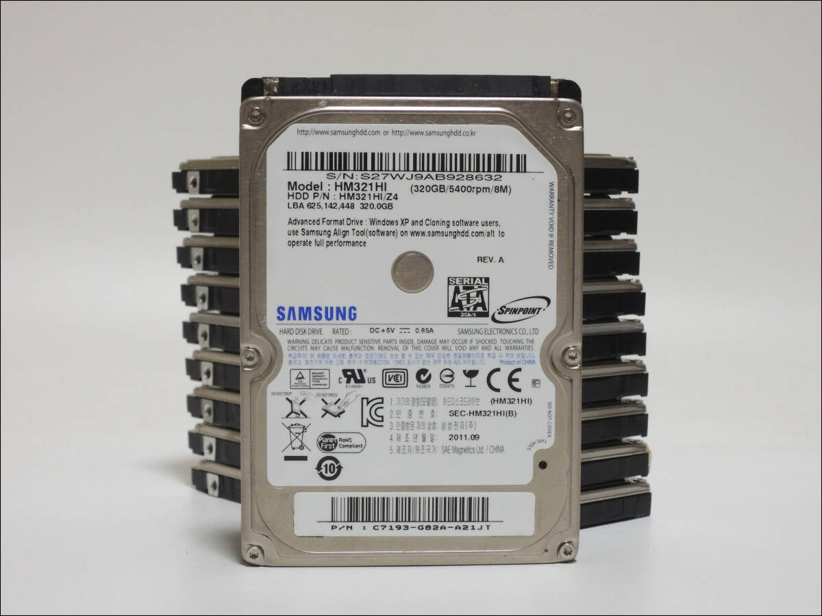 【目立った傷や汚れなし】SAMSUNG 2.5インチHDD HM321HI 320GB SATA 10個セット #13151の落札情報詳細 ...